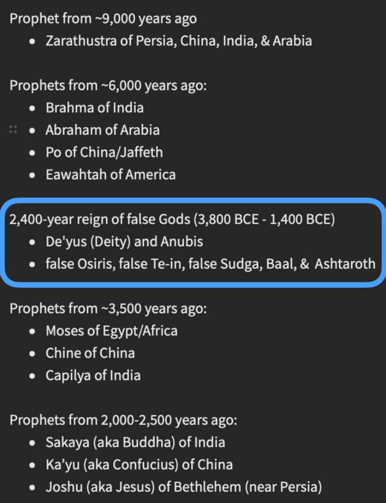 Part 14, Reign of False Gods, 3,800 - 1,400 BCE, Part 1 - Oahspe